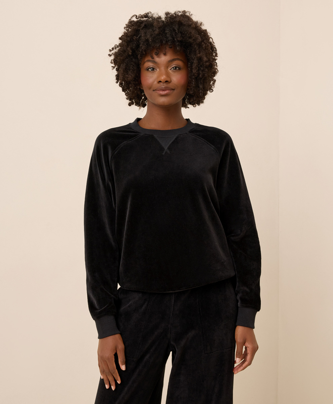 Women’s Clearance Pure Velour Crew Sweatshirt made with Organic Cotton ...