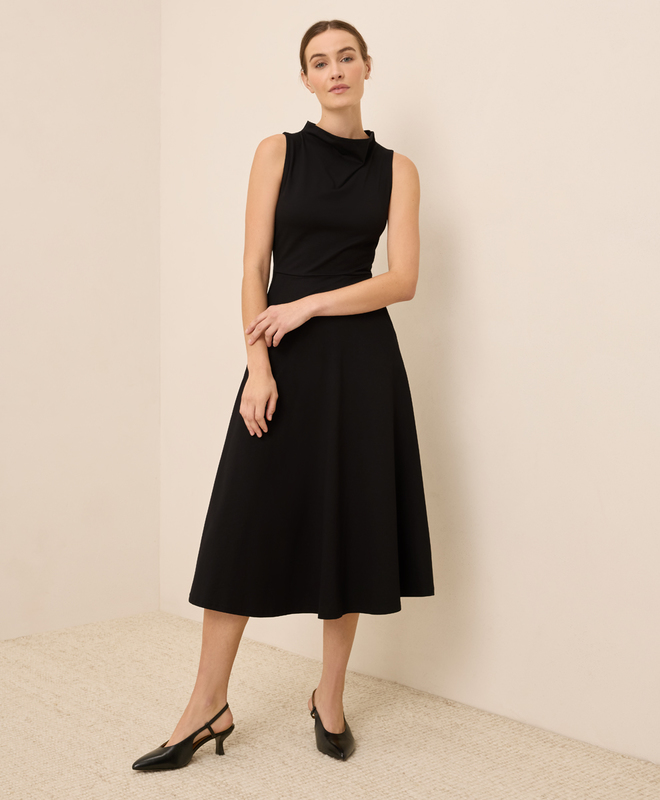 Women’s Fit & Flare Cowl Neck Dress made with Organic Cotton | Pact