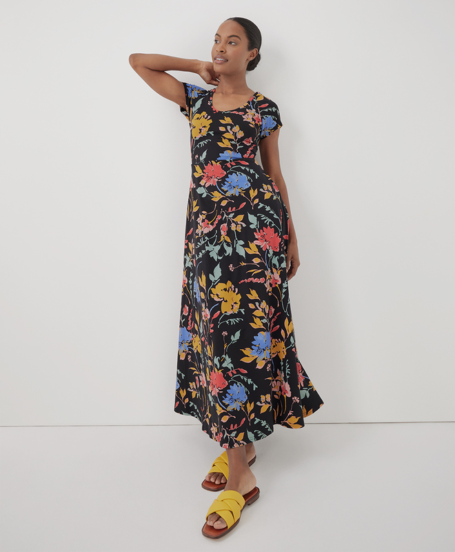 Women’s Clearance Fit & Flare Crossback Maxi Dress made with Organic ...