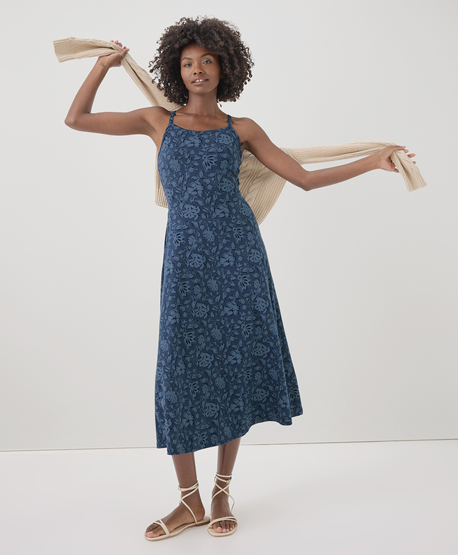 Women’s Clearance Fit & Flare Midi Dress made with Organic Cotton | Pact